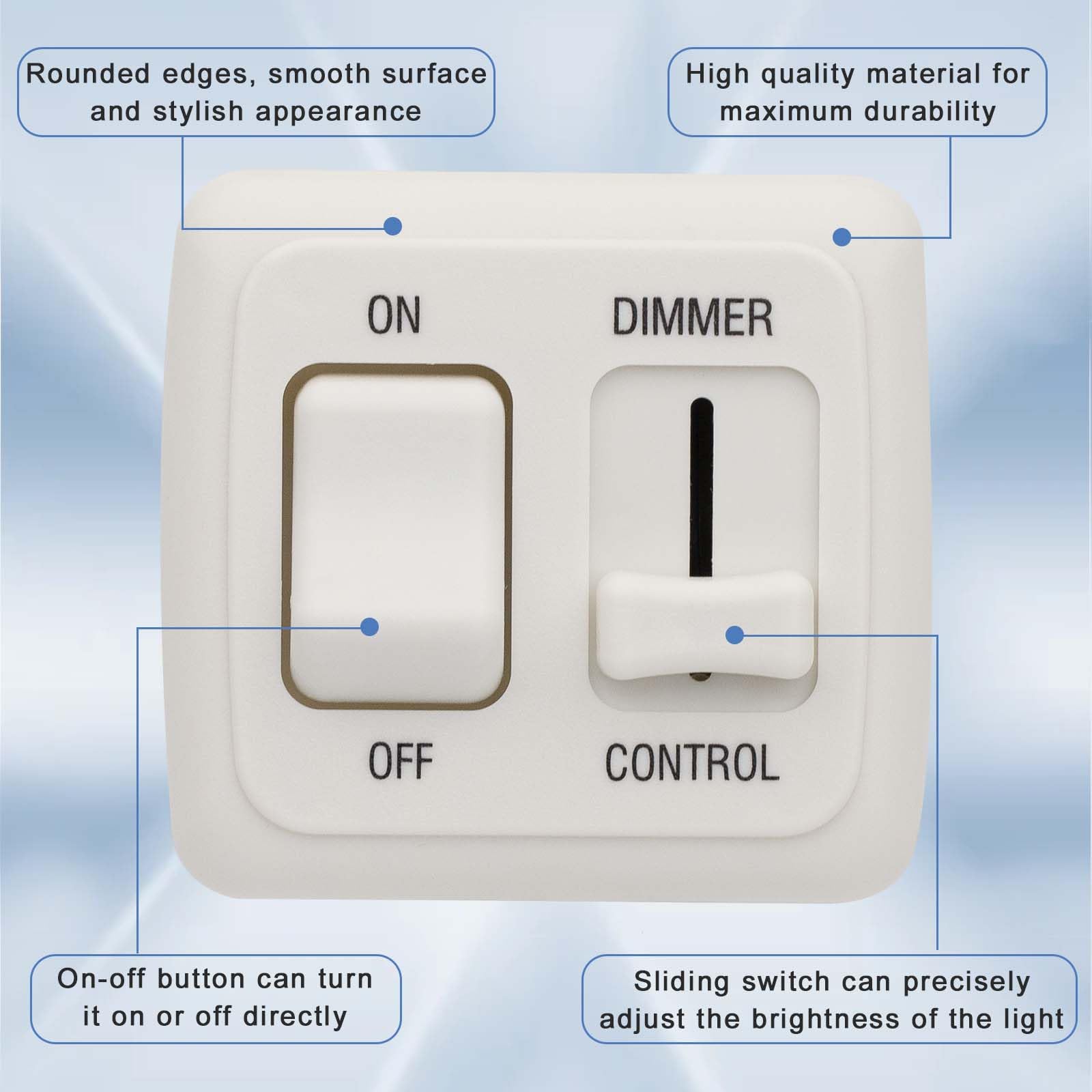 Snapklik.com : 12 Volt RV Light Dimmer Switch, 12V Rv DC LED Toggle ...