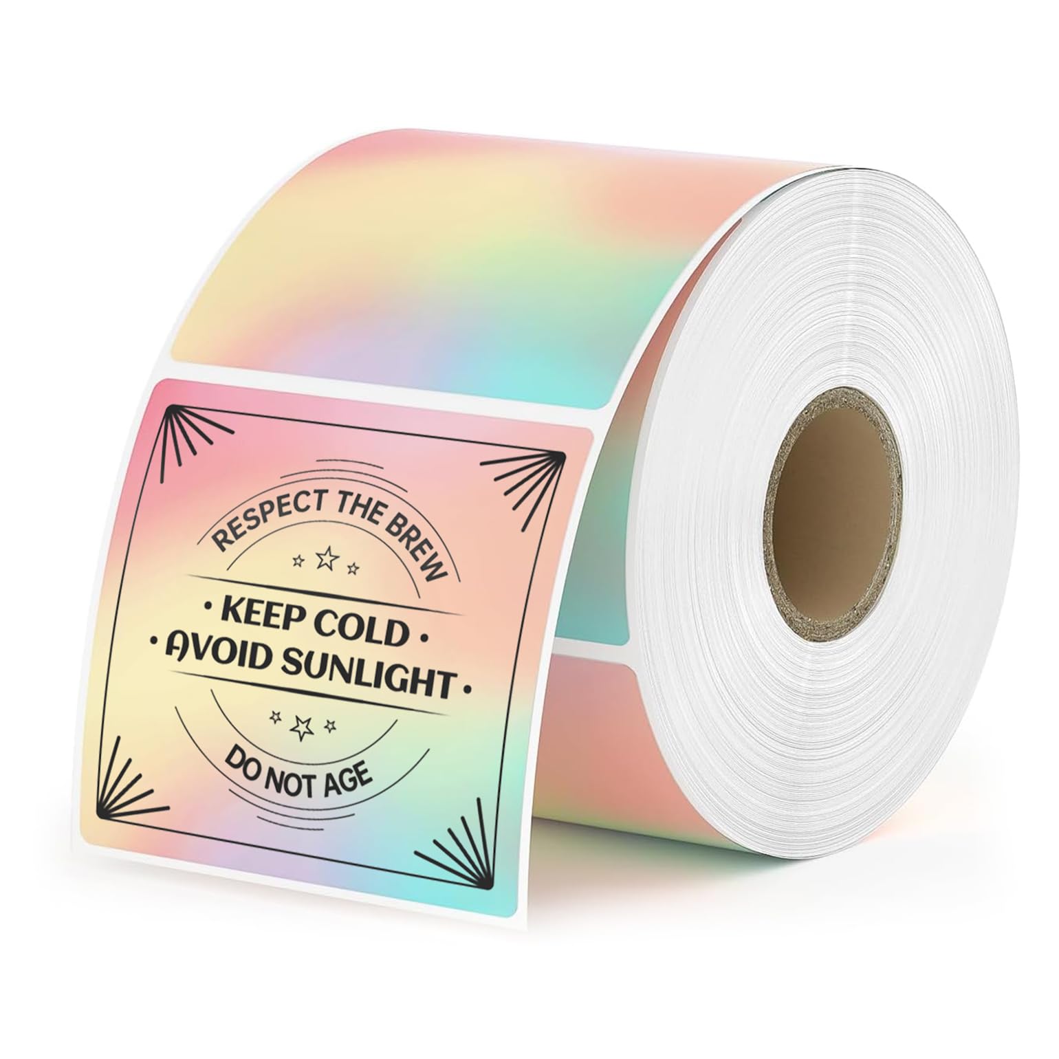 Snapklik.com : 2x2 Thermal Sticker Labels, Rainbow Color Square Thermal ...