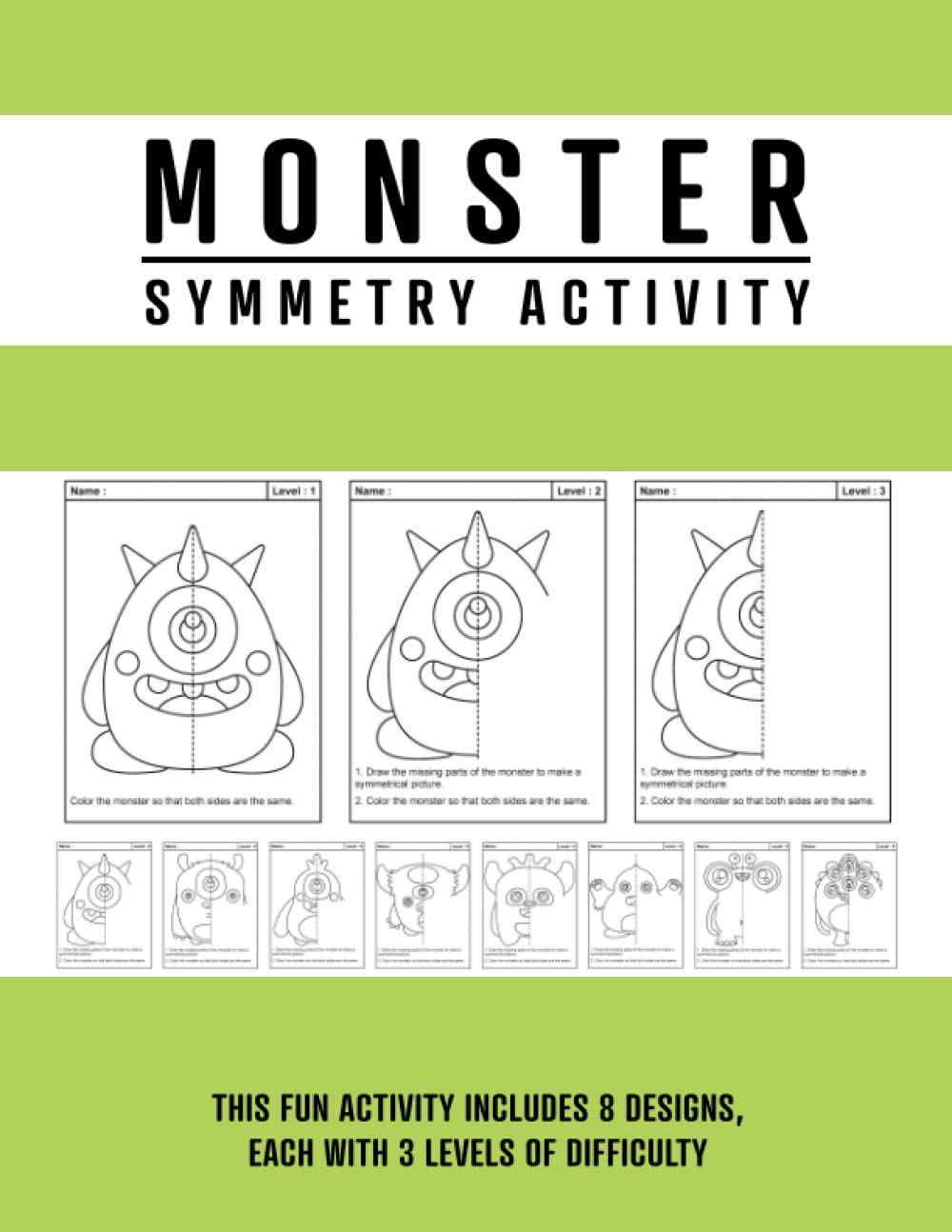 Monster Symmetry Workbook: Monster Theme Lines of Symmetry Activity ...