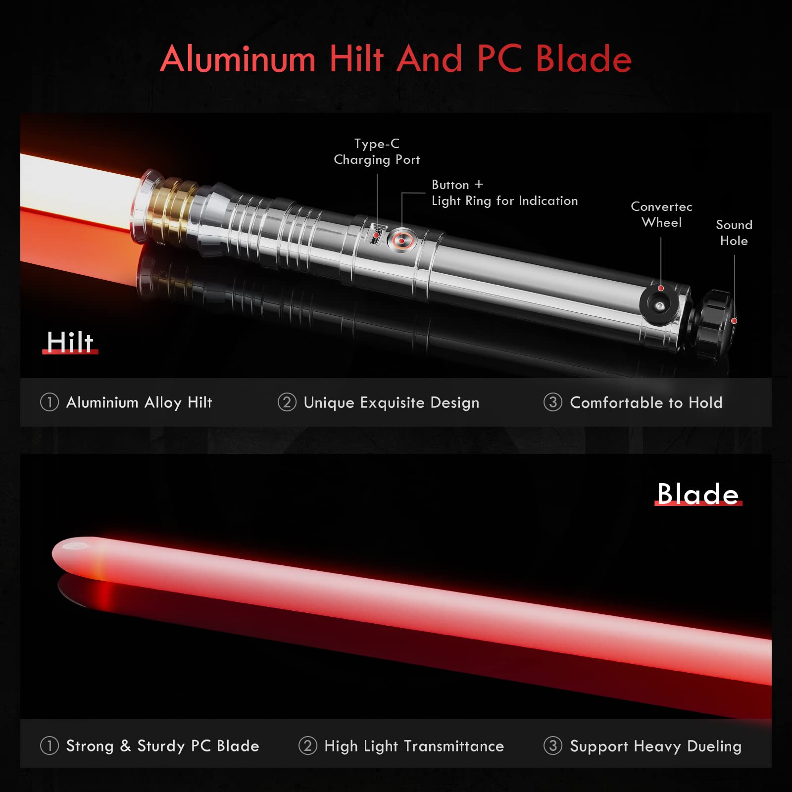 CUSTOM SABER Sensitive Smooth Swing RGBX Motion Control Light Saber ...