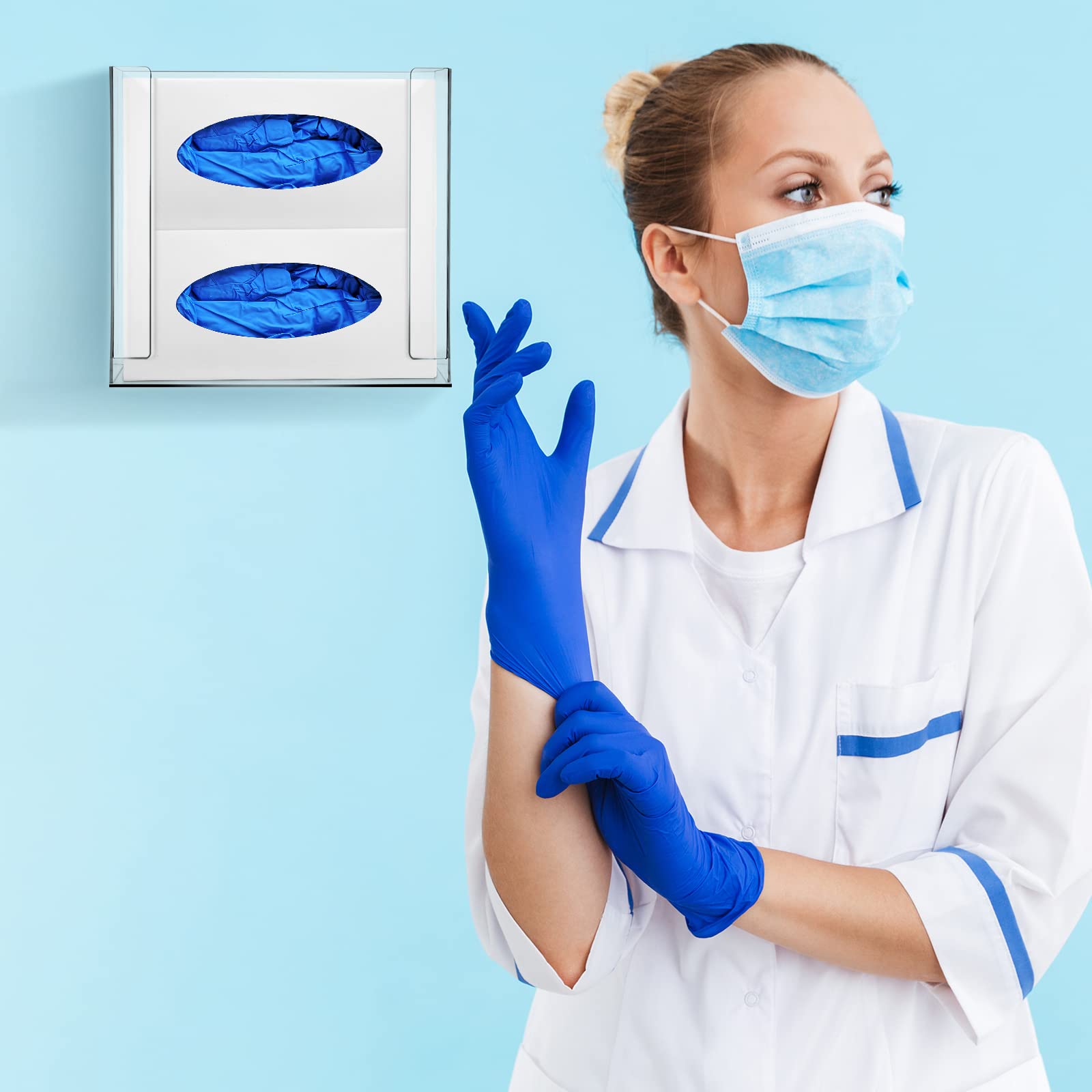Clear Gloves Weysat Wall Mounted Acrylic Glove Box Holder Double ...