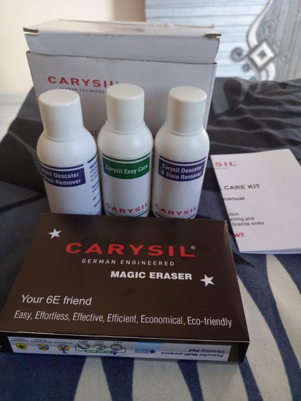 Carysil Granite/Quartz Sink Care Kit for Stain Remover, Lime Scale ...