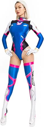 Amazon.co.jp: [LOST-G] セクシー 光沢 ハイレグ水着 長袖 ニーハイ タイツ 手袋 シンプル RQ レースクイーン コスチューム レディースcosplay 大人用 水着 ...