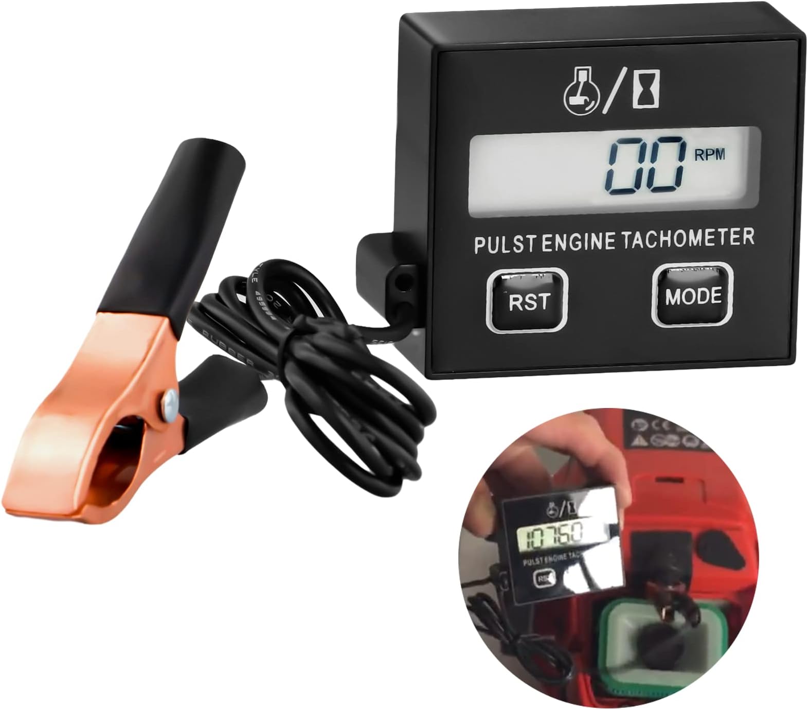 Amazon.com: BIBARAJM Small Engine Tachometer Digital Tachometer Small ...