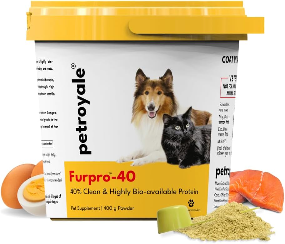 Buy Petroyale Furpro-40 - Protein Powder for Dogs & Cats - Shedding ...