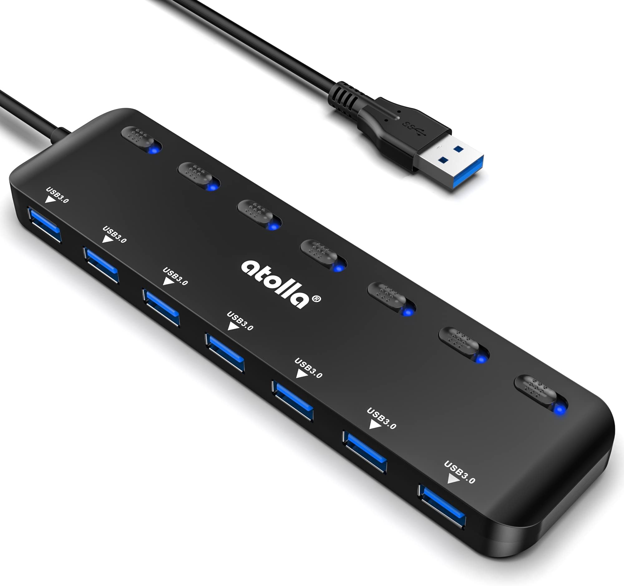 Amazon.co.jp: atolla USB3.0ハブ 4ポート5Gbps高速データ転送 USB HUB 3.0 の 増設 + 1充電 ...