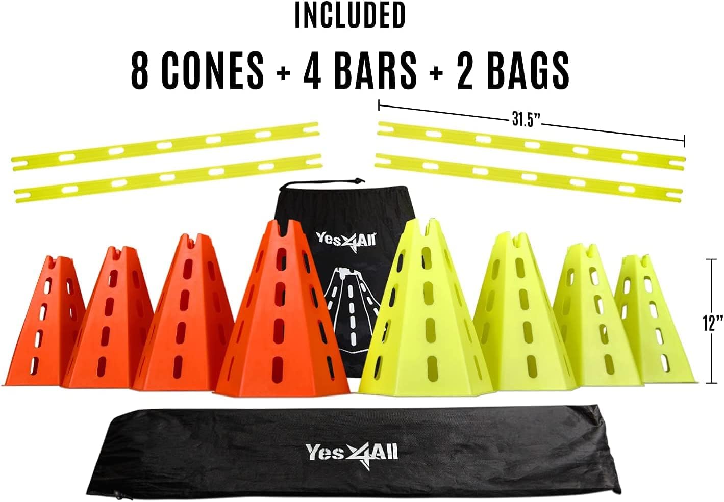 Yes4All Speed Agility Hurdles Cone Set Dog Agility Obstacle Training ...