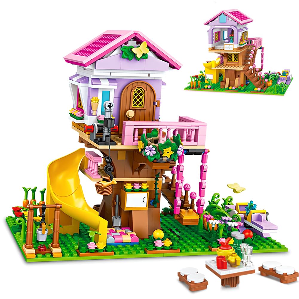 Friends Treehouse Building Set For Girls,685pcs Treehouse With Slide ...