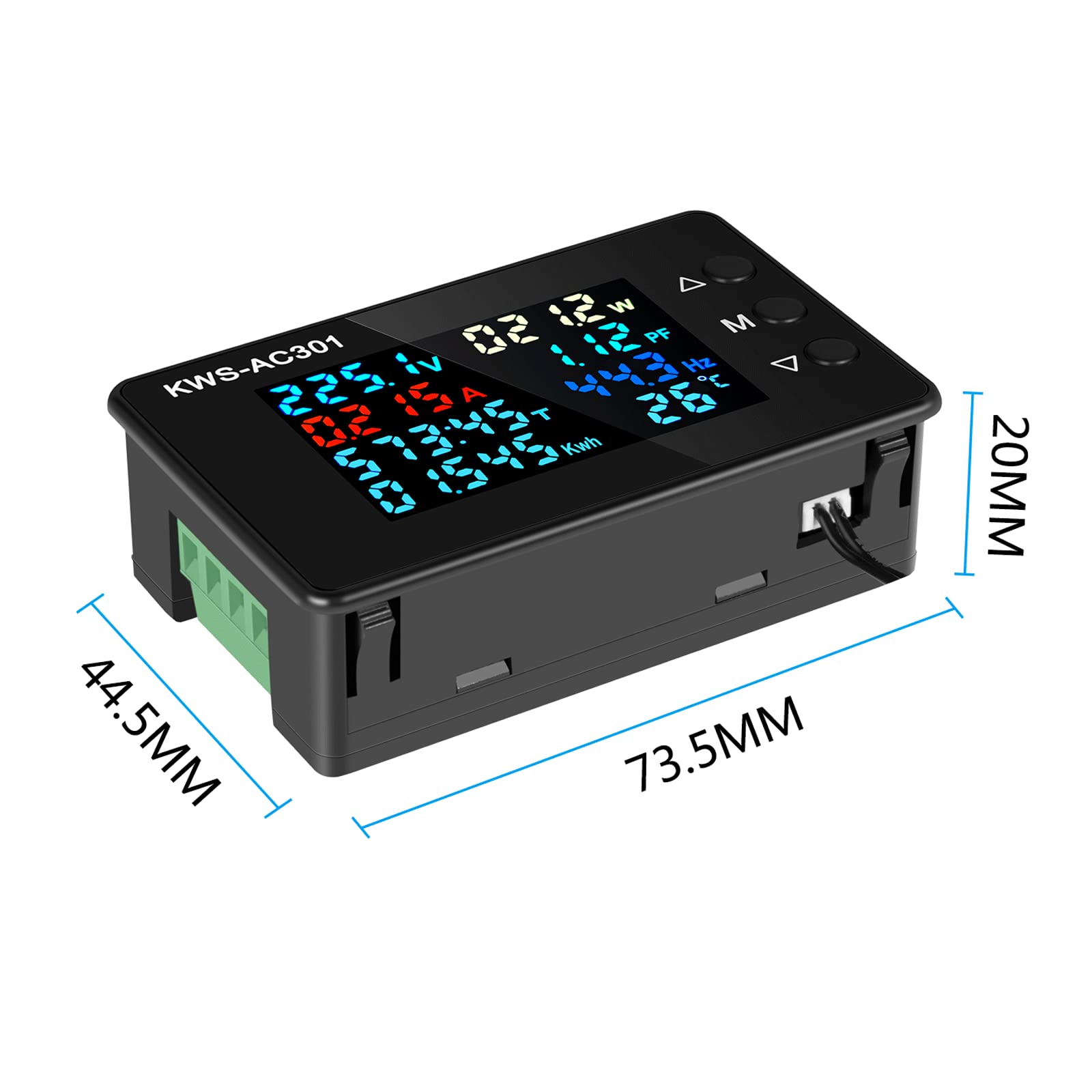 Snapklik.com : AC 50-300V 0-20A Ammeter Voltmeter 110V 220V AC ...
