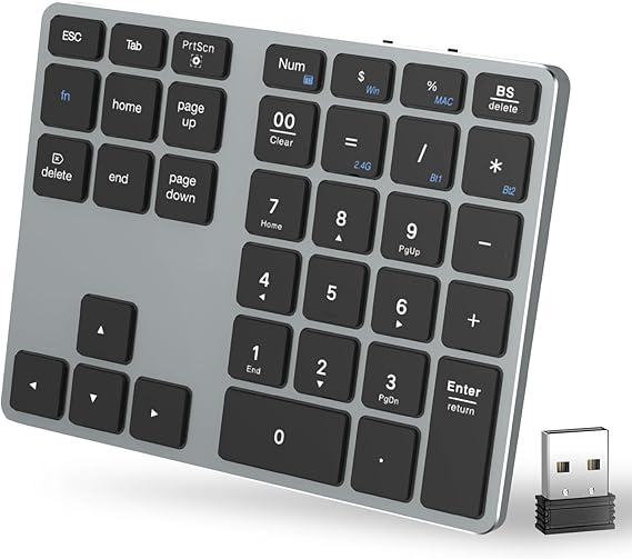 Amazon.com: MoKo Bluetooth Number Pad, Multi-Devices Wireless Numeric ...