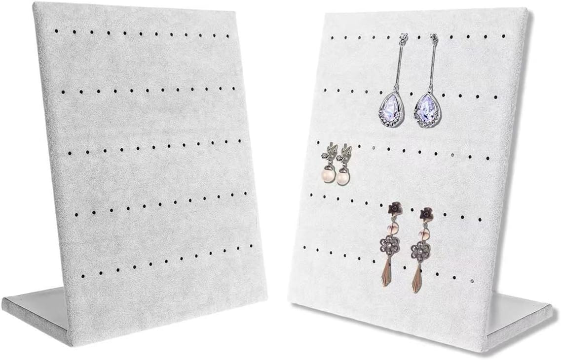 Lemaymay 1 Pcs Grey 60 Holes Velvet Earring Jewellery Display Stand ...