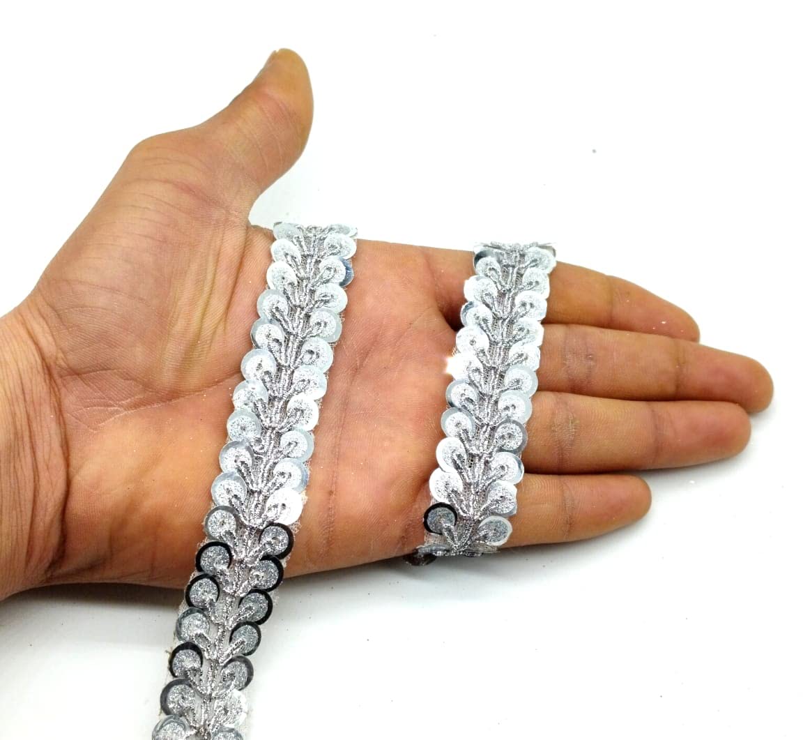 CRT Sequence Leaf zari Work lace for Borders, Dupatta, Saree,Home ...