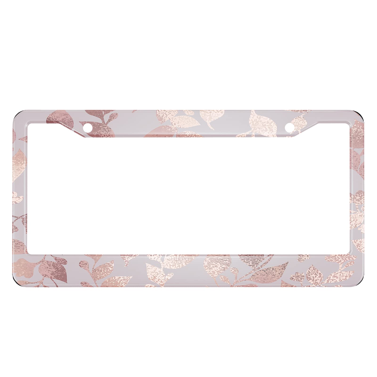Amazon.com: Swono Rose Gold License Plate Frame Rose Gold Floral for ...