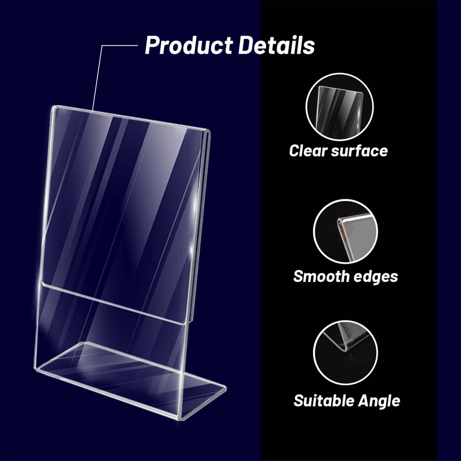 Snapklik.com : 10 Pcs Acrylic Sign Holder 8.5 11inch, Slanted Back Sign ...