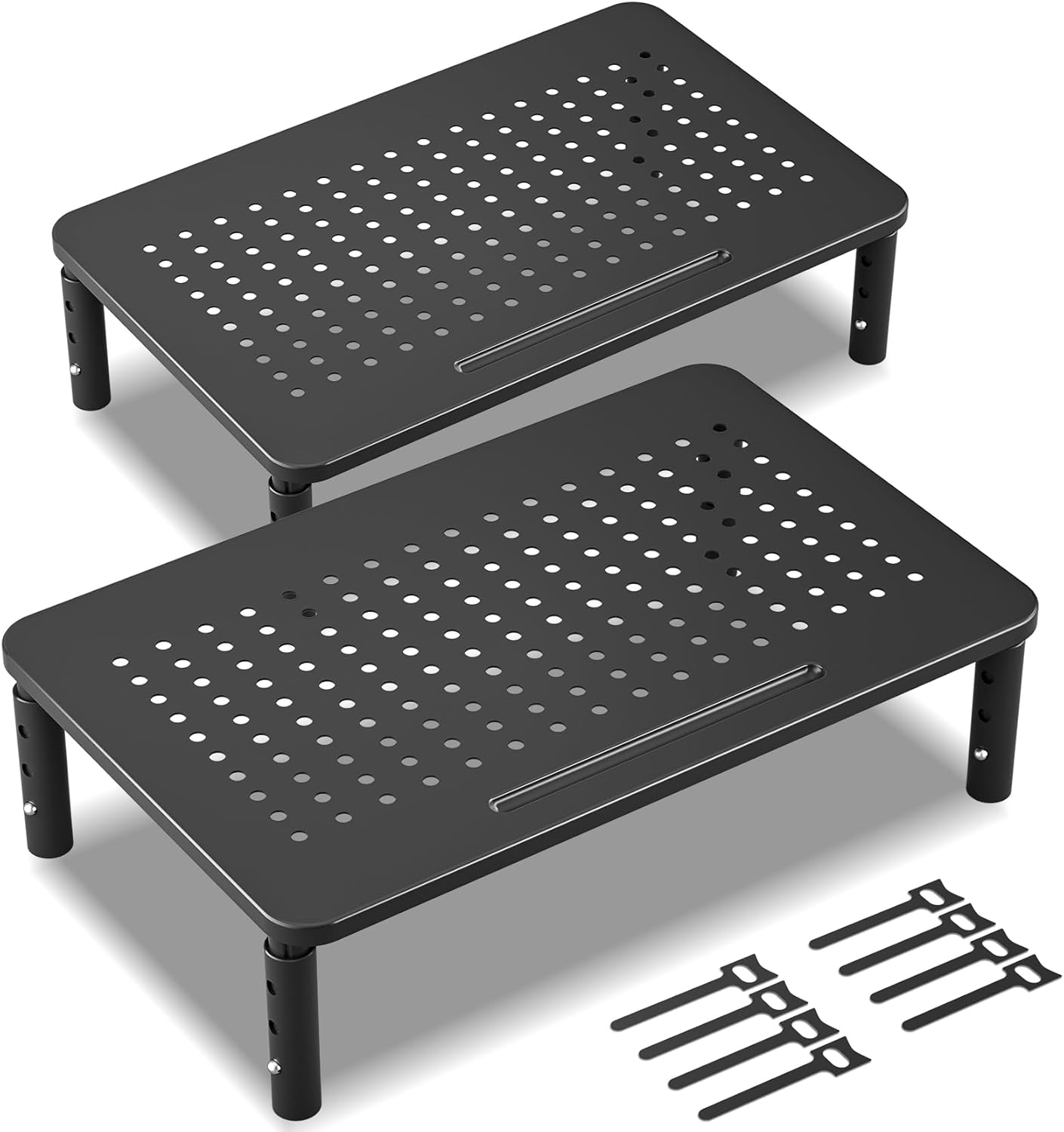 Amazon.com: UPGRAVITY 2 Pack Monitor Riser, Adjustable Height Metal ...