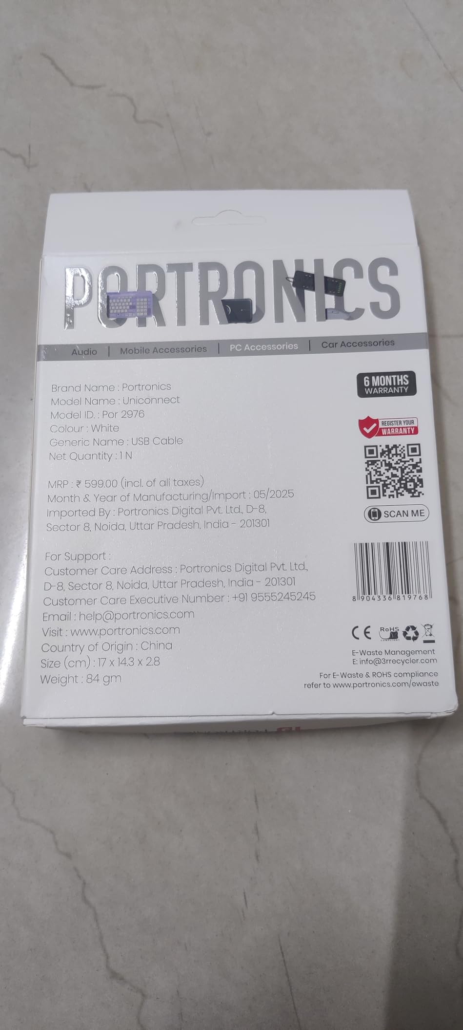 Portronics Uniconnect, 1.5M USB Extension Cable, Durable USB Type-A ...