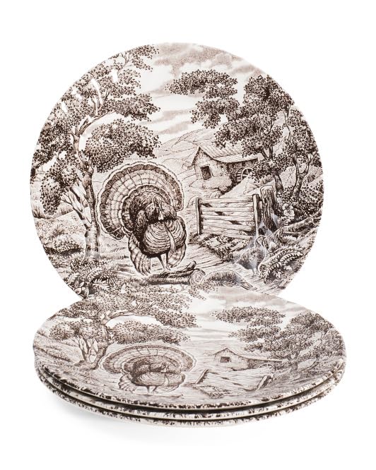 Amazon.com | Queen's Thanksgiving Dinner Plates, Set of 4, 10 inch ...