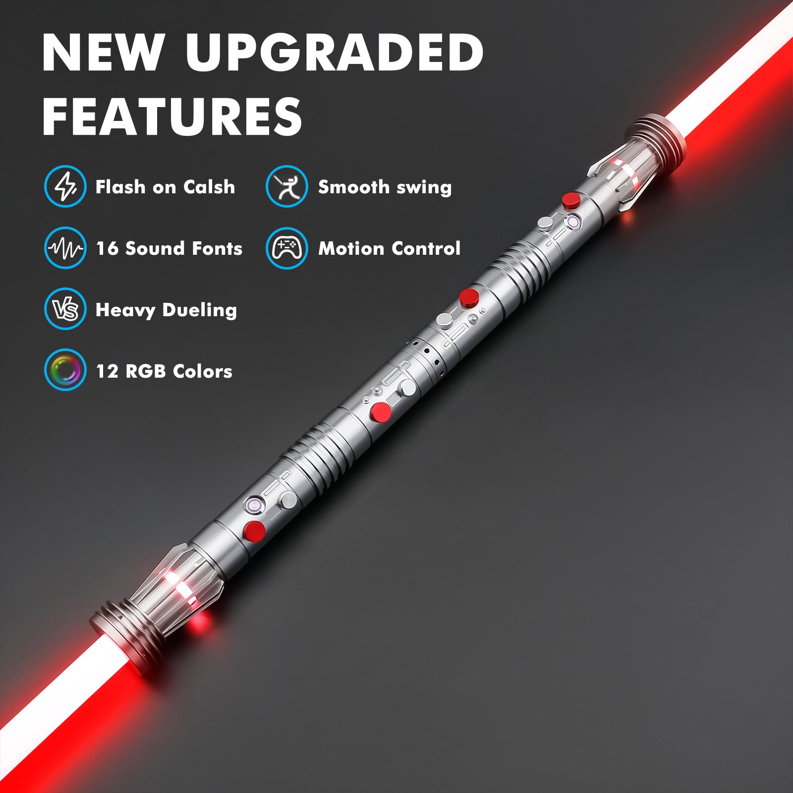 Lightsaber Toy Heavy Dueling Light Sabers 2-Pack – Metal Hilt, 12 ...