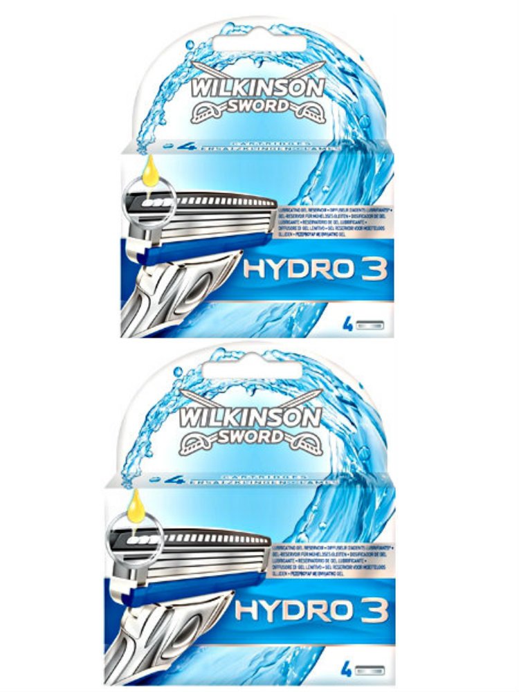 Wilkinson Sword Hydro 3 Razor Blades for Men 8 Blades - 2 Packs of 4 ...