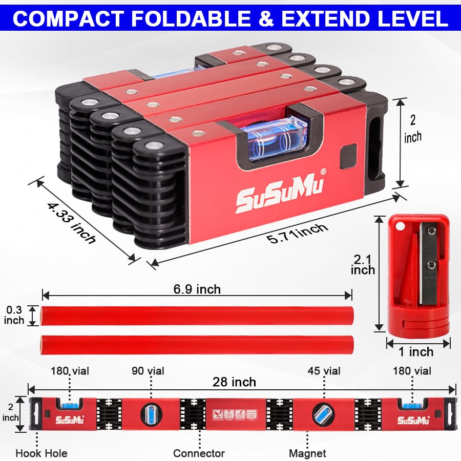 Snapklik.com : Father Day Gifts Foldable Level Measureing Tool 28 Inch ...