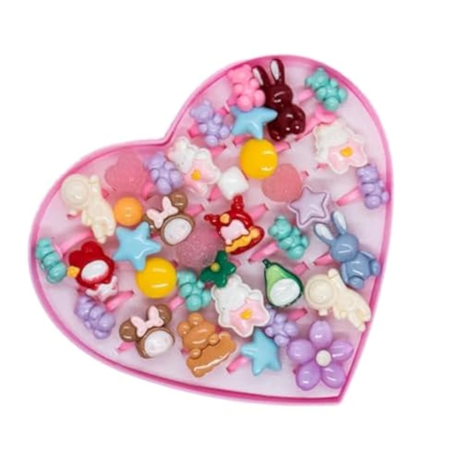 Girls Rings Set with Box 36 Pcs Free Size Hypoallergenic Rings Multiple ...