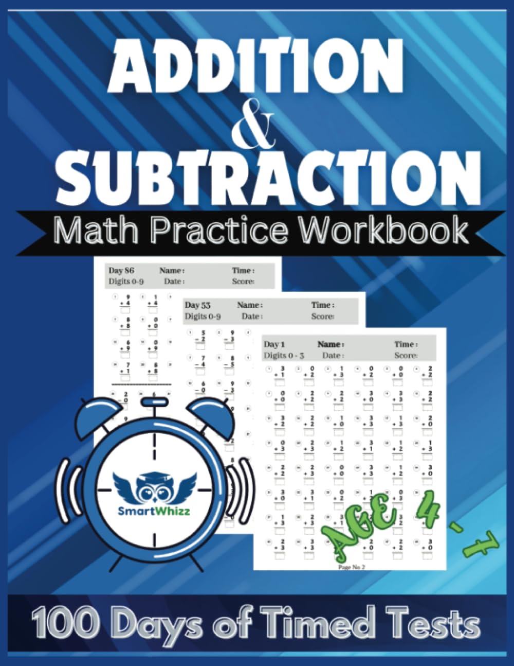 ADDITION & SUBTRACTION, MATH PRACTICE WORKBOOK: 100 DAYS OF TIMED TESTS ...