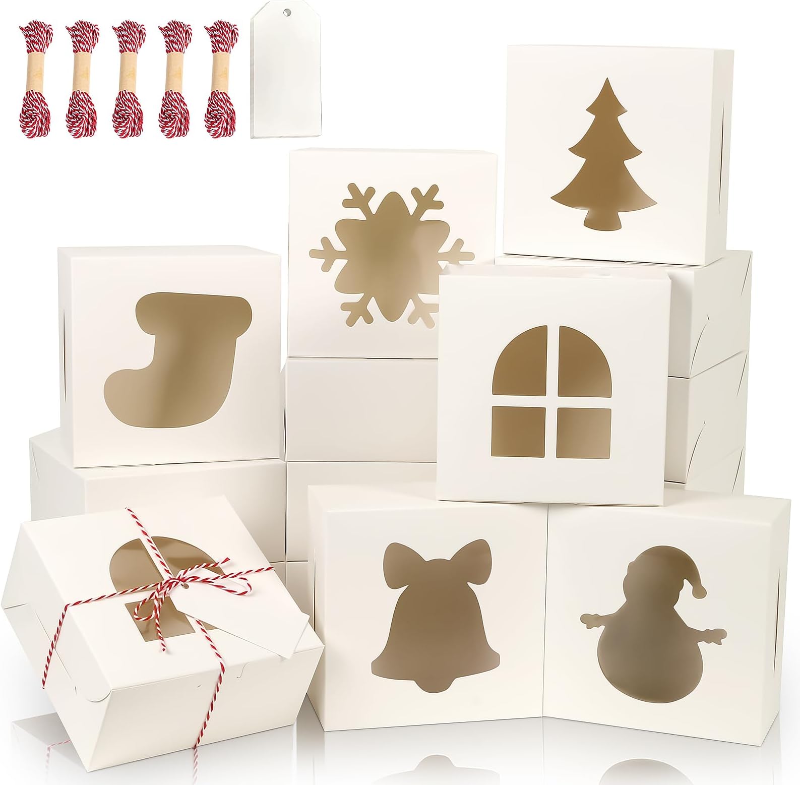 Amazon.com: Gbateri 50 Pack 4 Inch Bakery Boxes with Window - Small ...