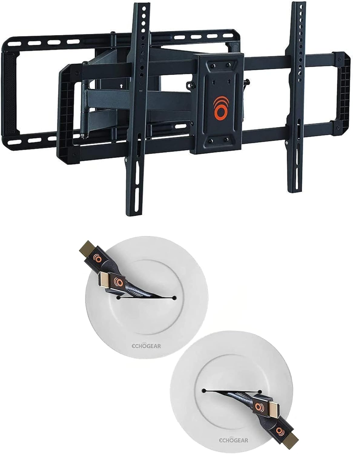 Amazon.com: ECHOGEAR Full Motion TV Mount & in Wall TV Cable Hider ...