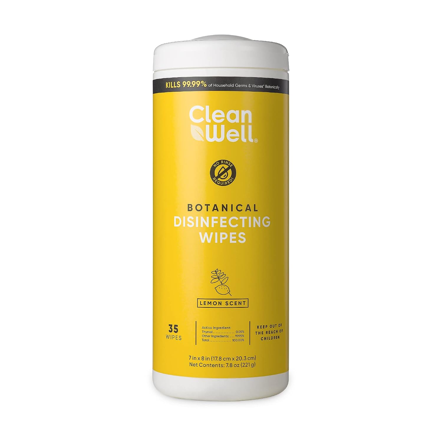 Amazon.com: CleanWell Botanical Disinfecting Wipes, Lemon, 35 count (1 ...
