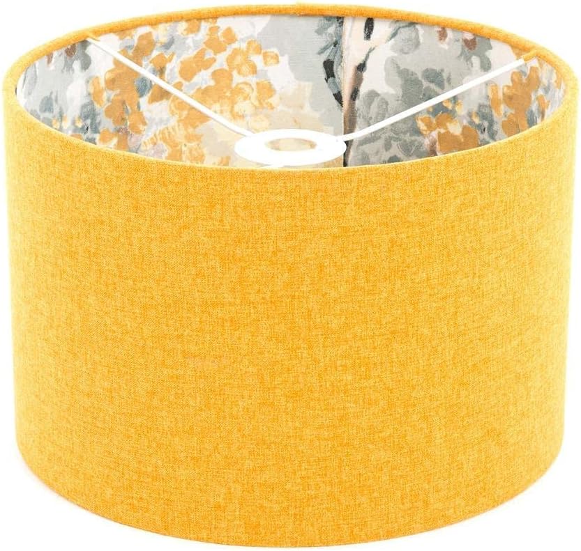 Yellow LAMPSHADE Handmade in UK Silver Birch Tree Lampshade Mustard ...