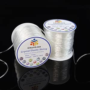 Amazon.com: 1mm Elastic Bracelet String, 2 Rolls of Crystal Clear Elastic Cord for Bracelets ...