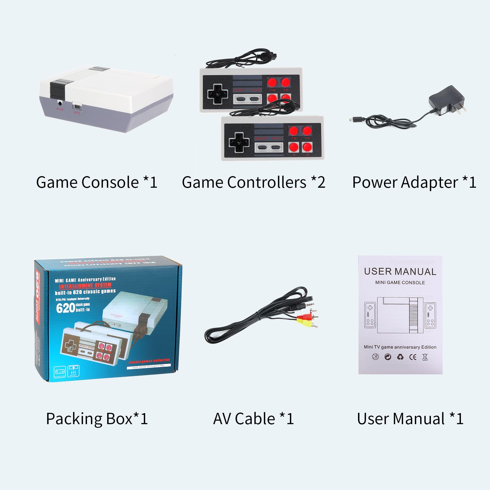 Retro Game Console, Video Game Console with Built-in Games Plug & Play ...