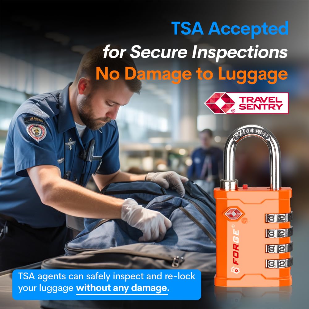 Snapklik.com : FORGE 4-Digit TSA Approved Travel Locks TSA008 Key System
