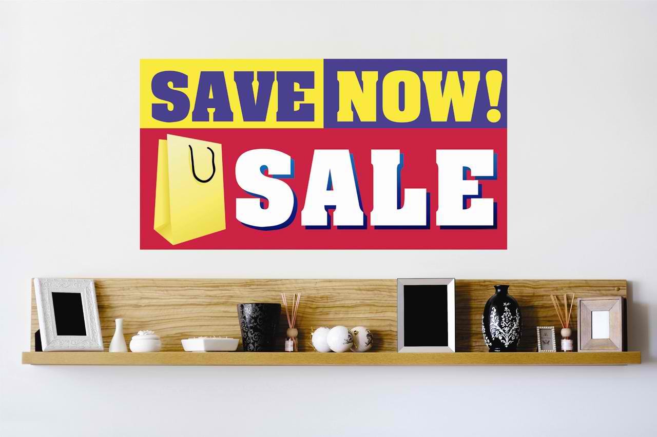 Buy Save Now Sale Store Savings Shopping Sign Vinyl Decal Color As Seen ...