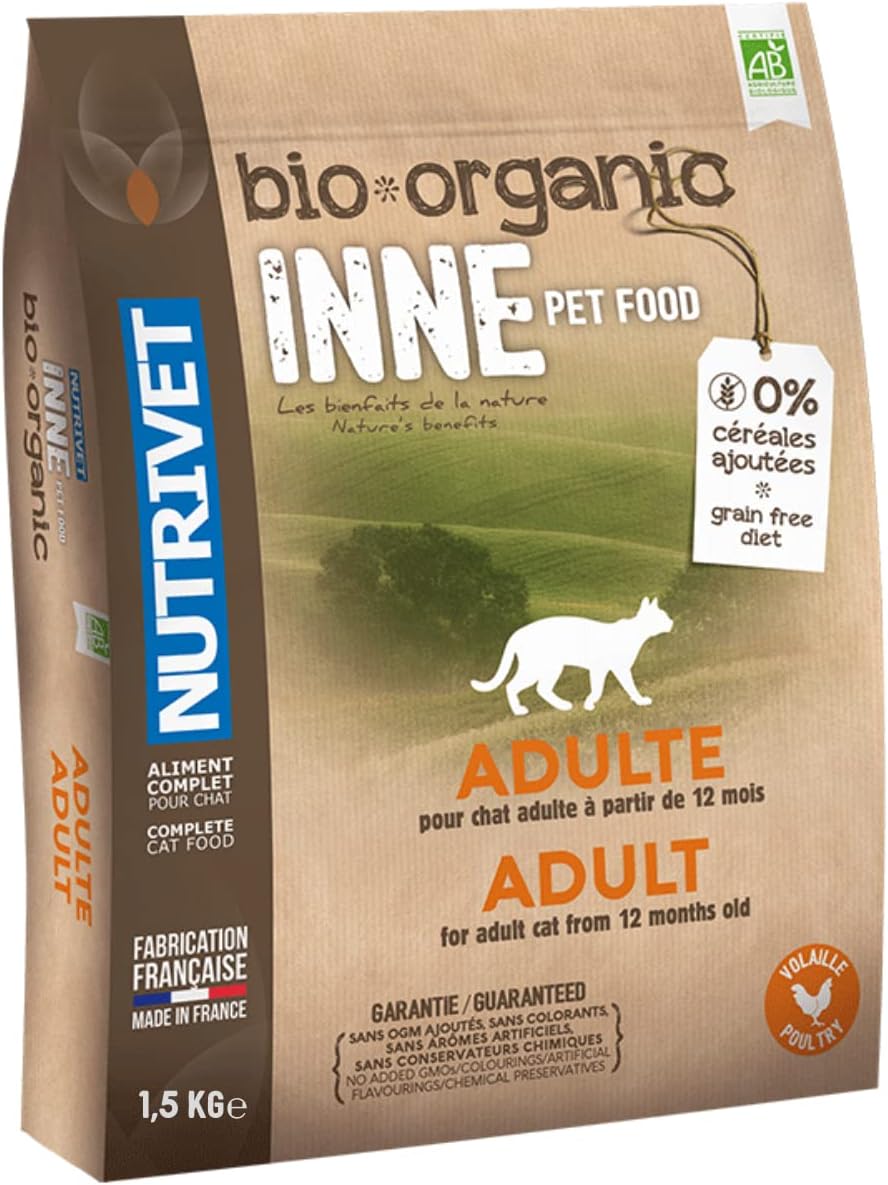 NUTRIVET - INNE Bio Chat Adulte - Croquettes sans Céréales - Chat ...