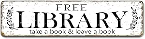 Amazon.com: 12x3 Inch Free library Sign PC Signage Decor for Outdoor ...