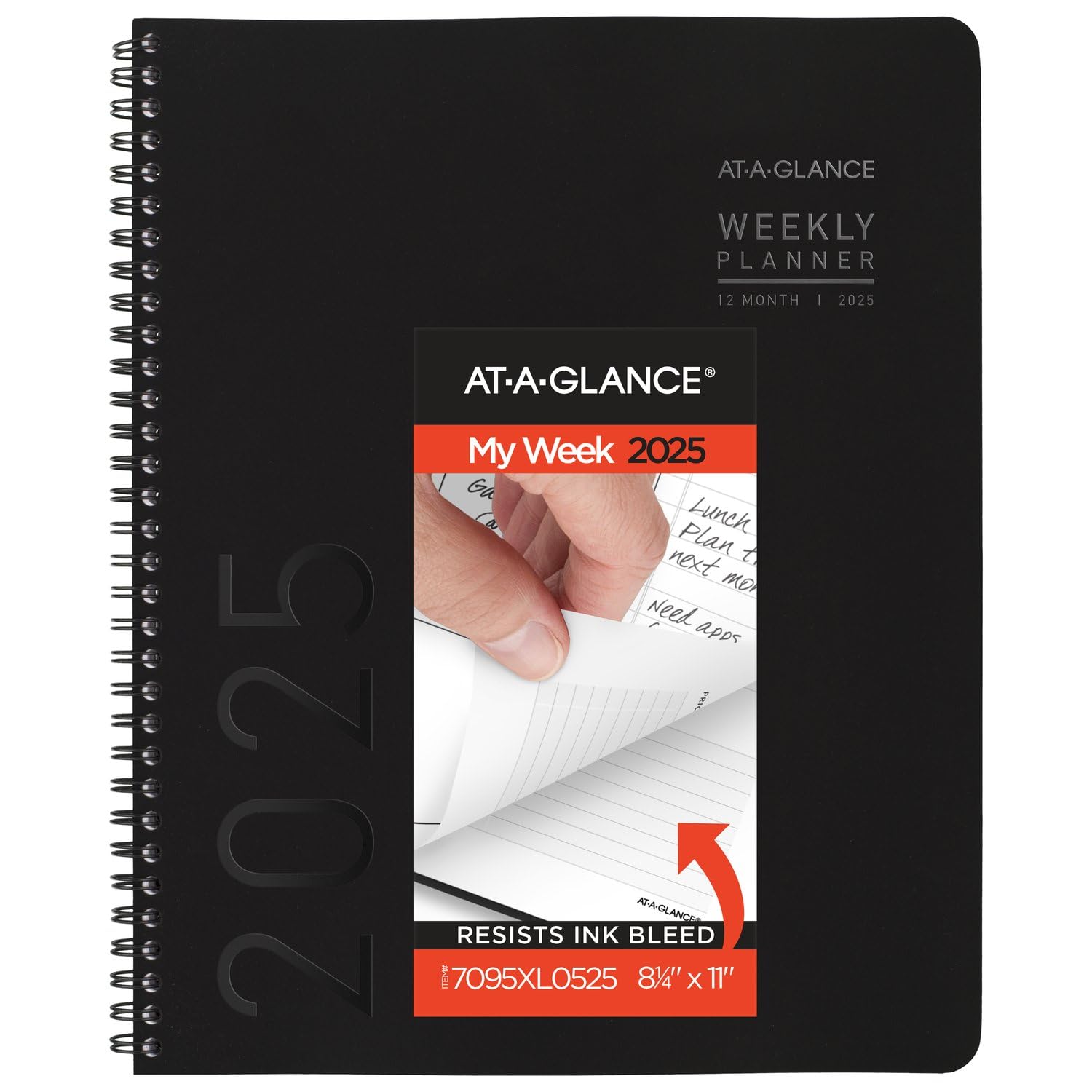 AT-A-GLANCE 2025 Planner, Weekly & Monthly, 8-1/4" x 11", Large ...