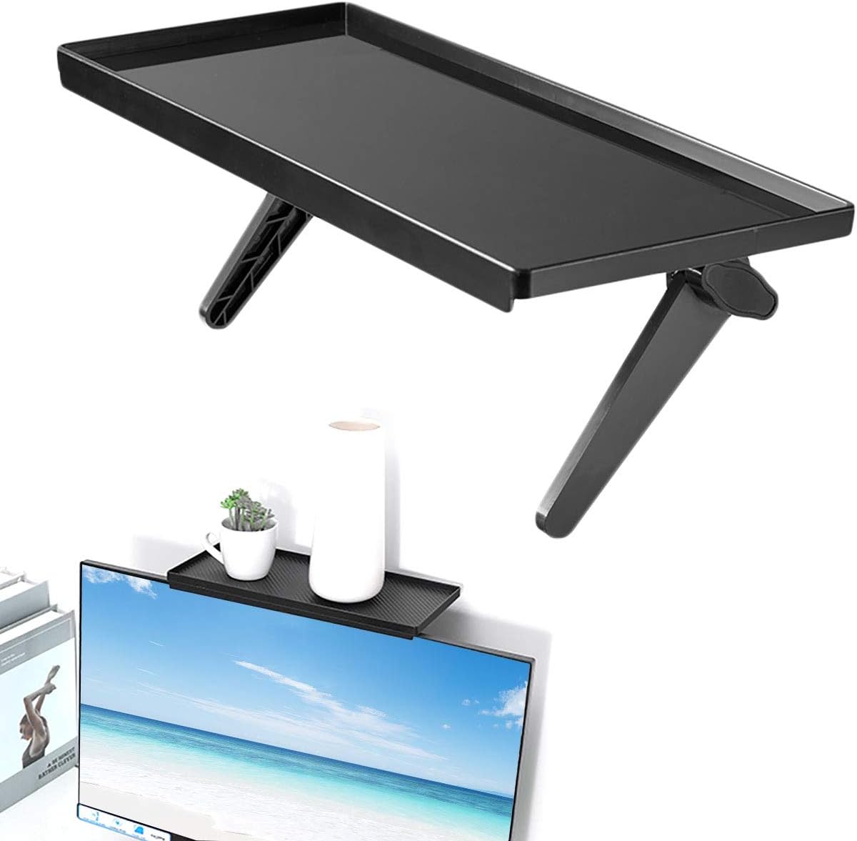 DMFSHI TV Screen Top Shelf, Foldable Monitor Rack, Mounting Bracket for ...