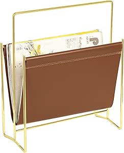 Amazon.com: HZE 13 inch Leather Magazine Holder, Standing Sling Style ...