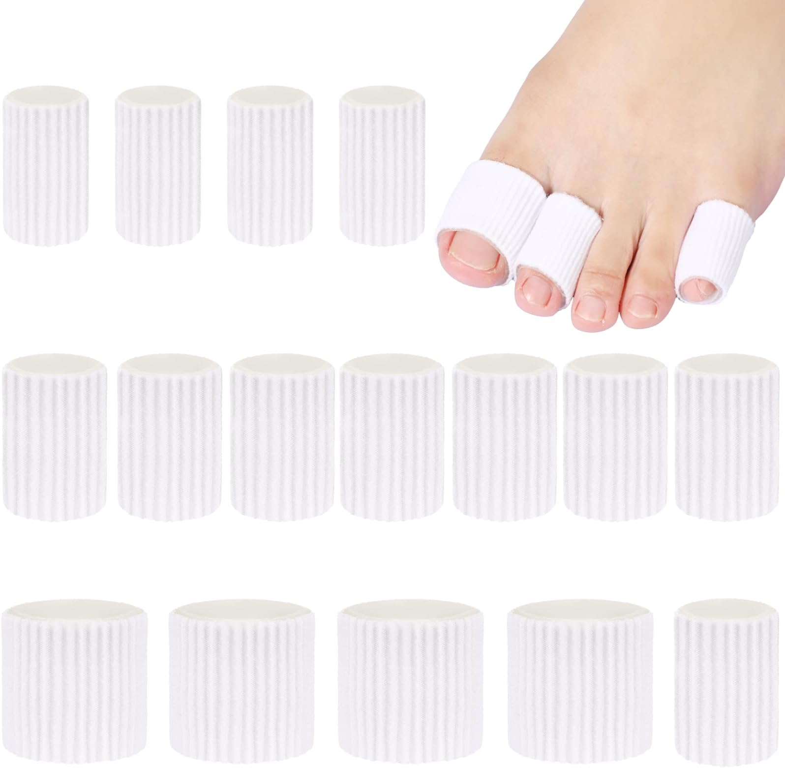 Amazon.com: 16 Pcs Toe Cushion Tube Toe Tubes Sleeves Soft Gel Corn Pad ...