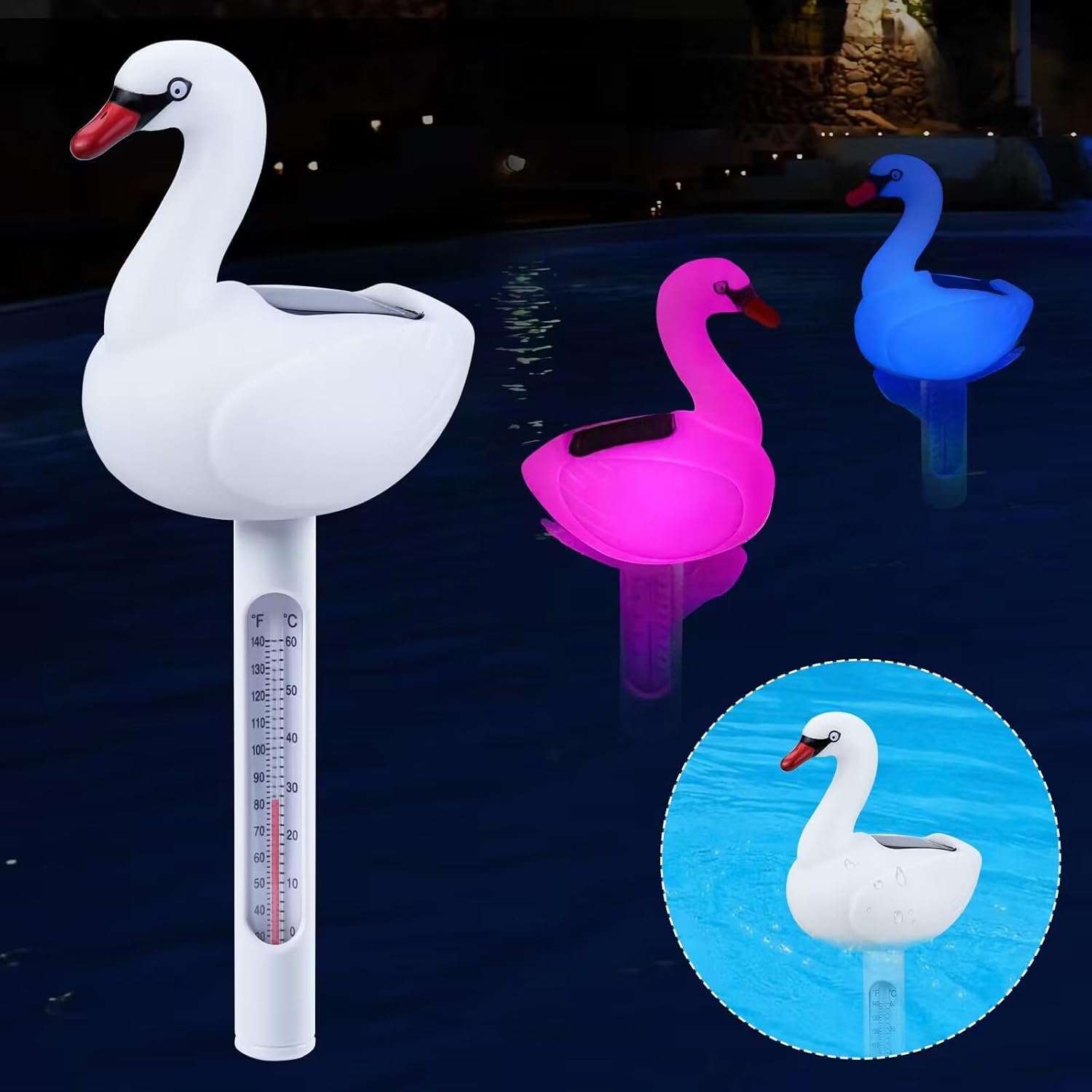 Amazon.com: KingSom Floating Pool Thermometer,Solar Pool Thermometer ...