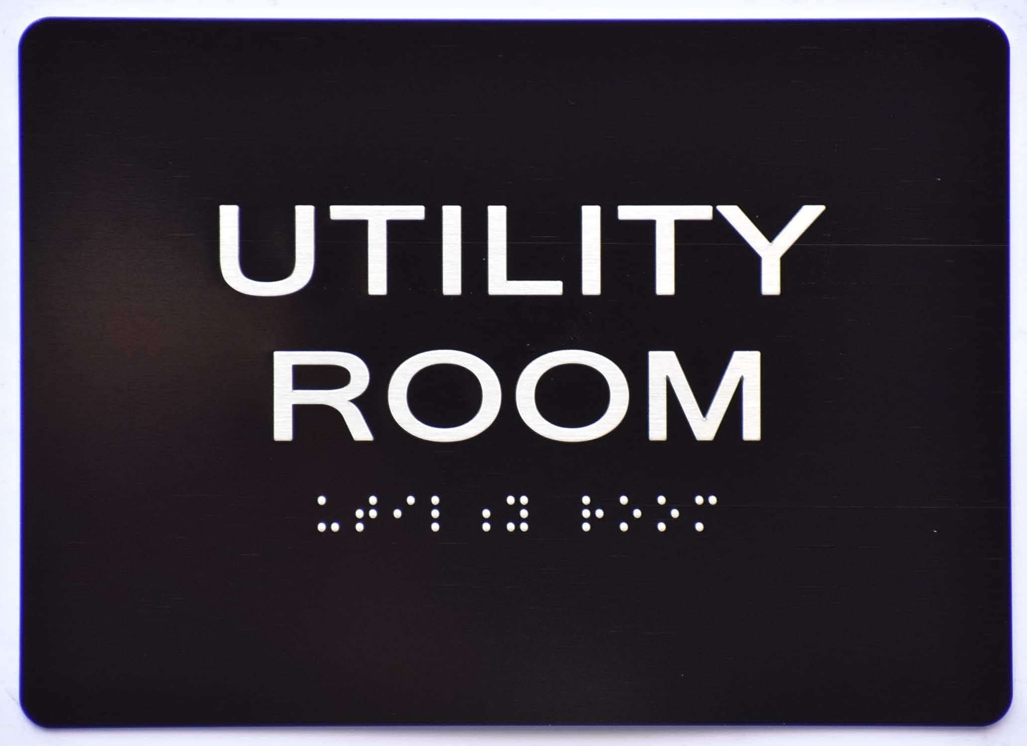 Amazon.com: UTILITY ROOM SIGN -BLACK(Aluminium, Black/Silver,size 5x7 ...