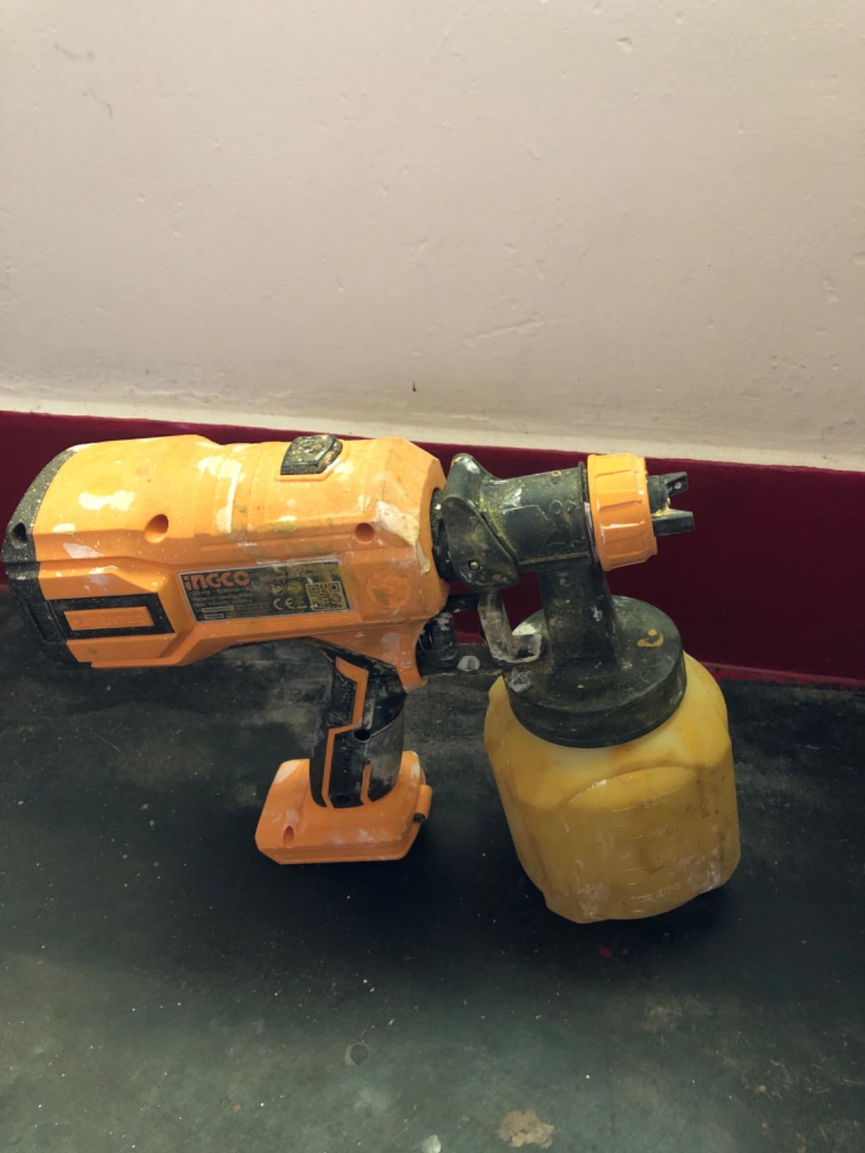 INGCO 20V Paint Spray Machine Cordless, Max Flow 800ml/min Spray Gun ...