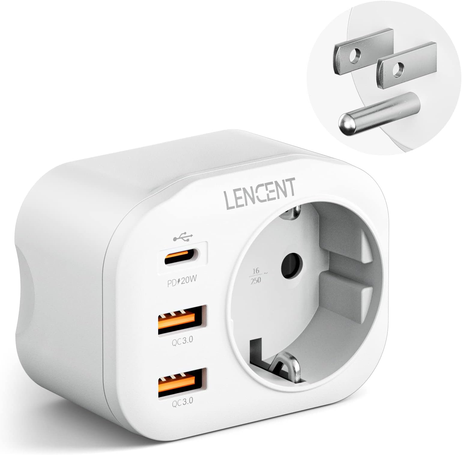 LENCENT Reiseadapter Netzadapter USA Adapter Amerika Deutschland ...