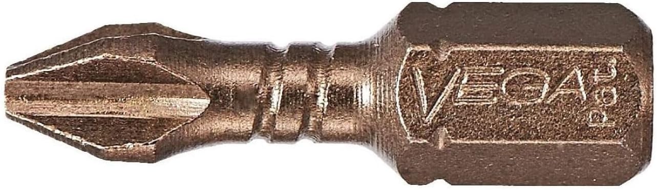 Phillips #2 Impact Driver Bits 1" Bits. Vega Professional Grade S2 ...