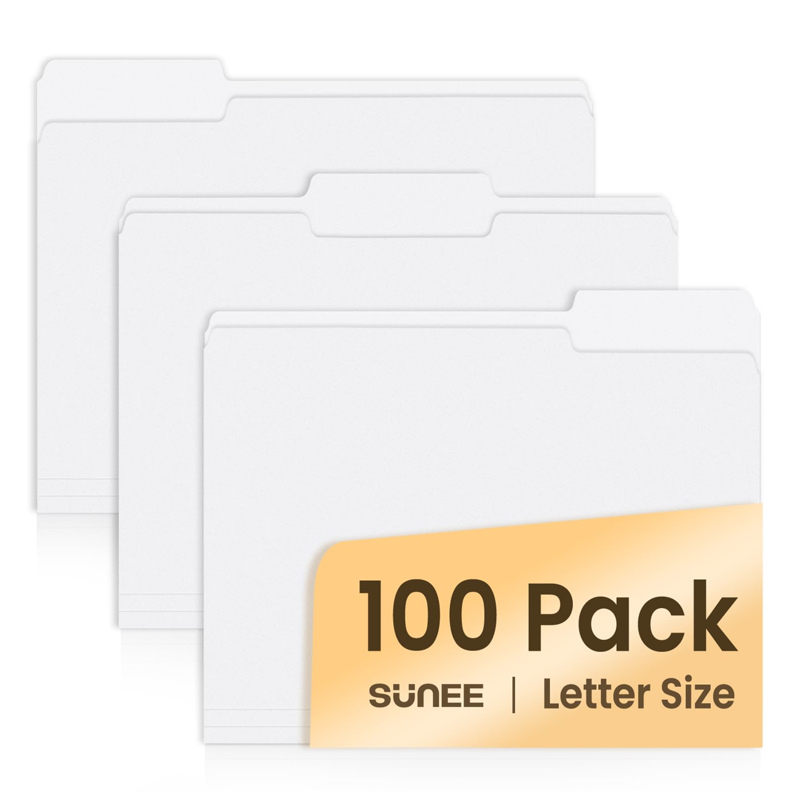 Amazon.com : SUNEE File Folders Letter Size White, 100 Pack Manilla ...