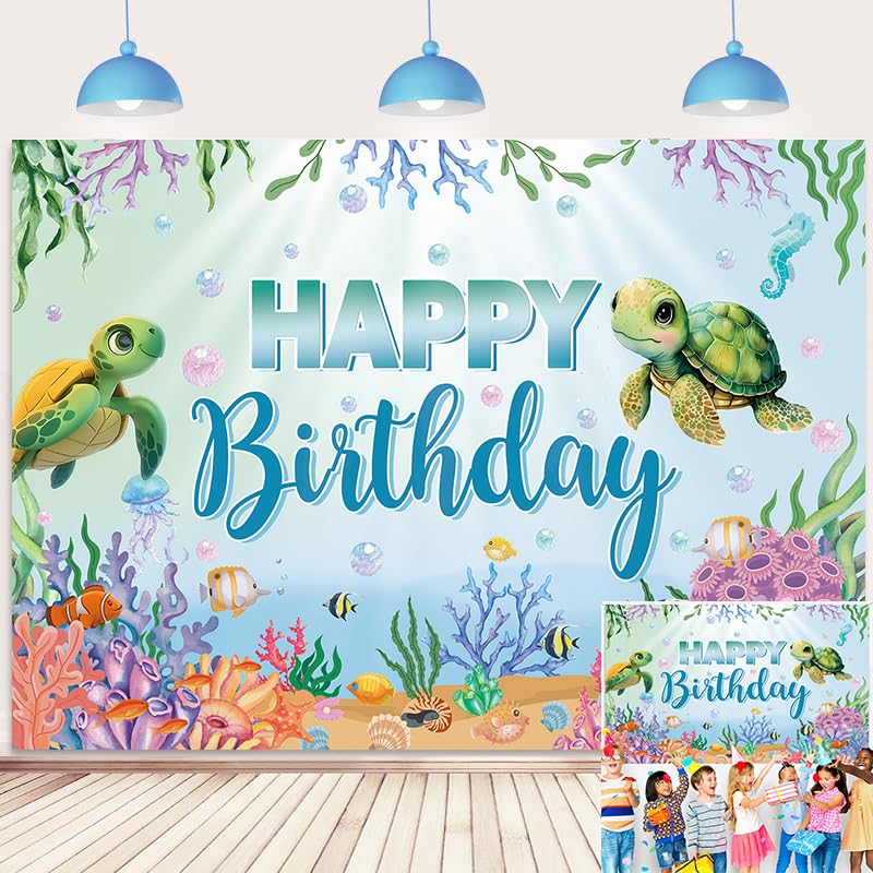 Snapklik.com : Under The Sea Birthday Backdrop 6x4FT Coral Reef Fish ...