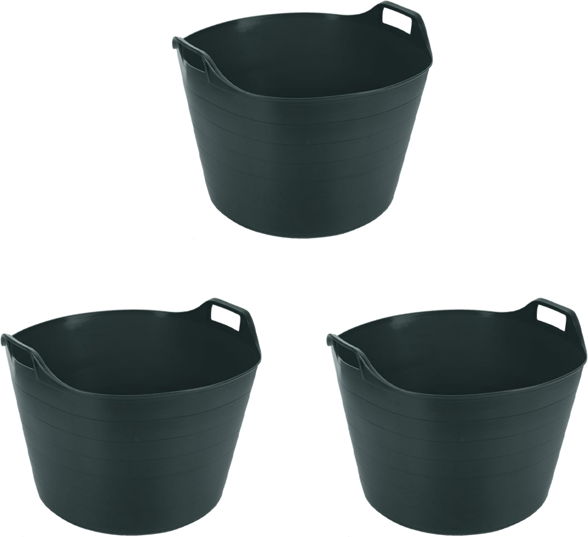 75L Litre Black Robust Versatile Multipurpose Extra Large Flexi Tub ...