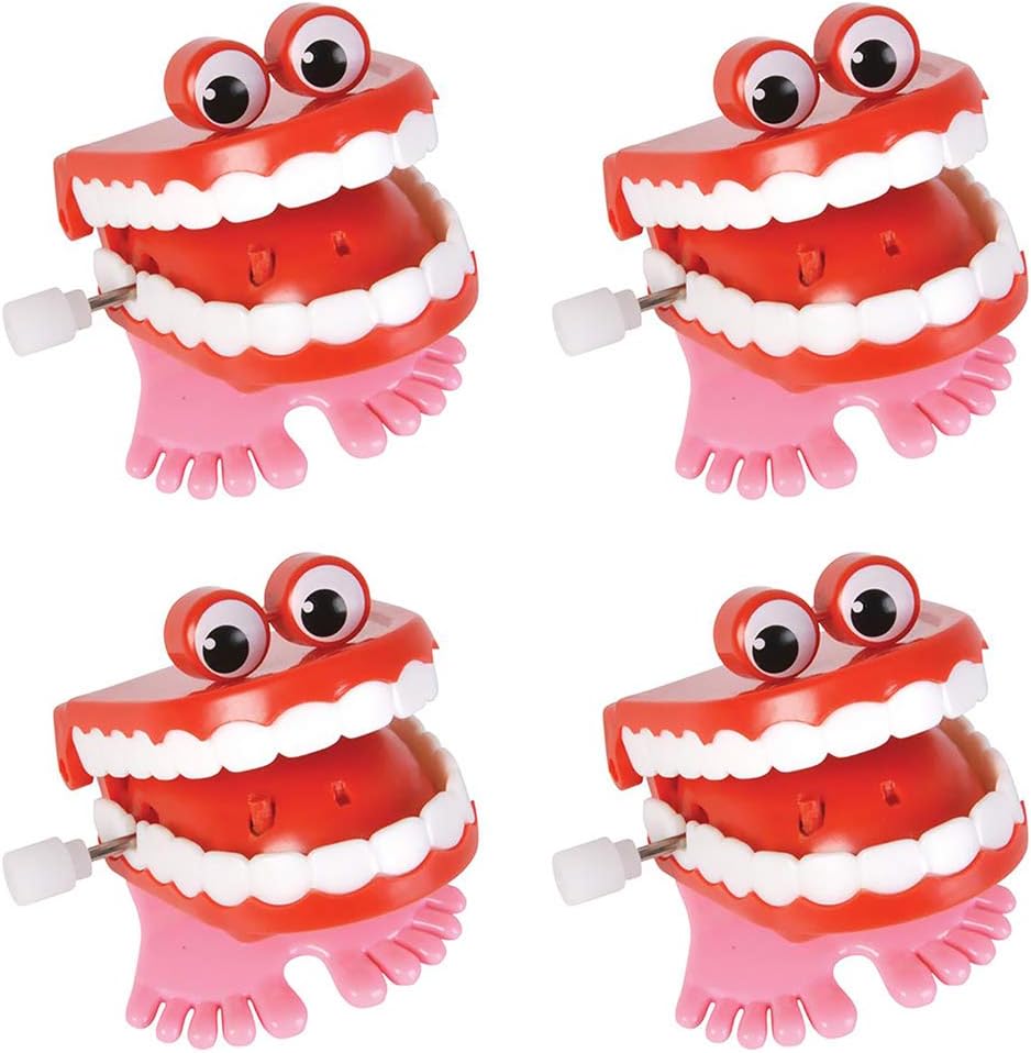 Amazon.com: 2pcs Wind-up Walking Teeth Toy with Eyes,Fun Toy for Party ...