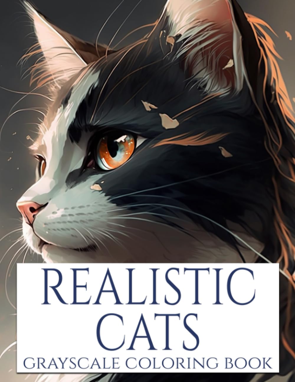 Realistic Cats Grayscale Coloring Book: Intricate Cat Portraits in ...